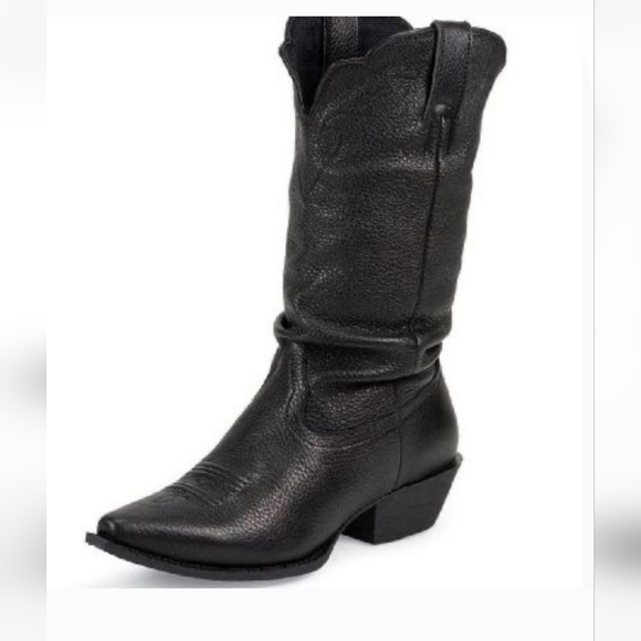 Nocona Boots | Shoes | Nocona Slouchy Black Leather Cowboy Boots | Poshmark